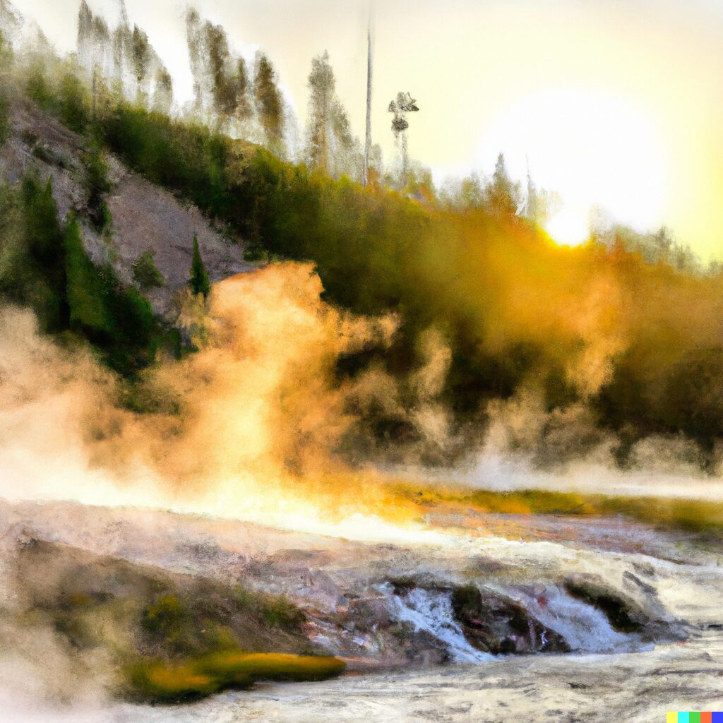 Geysers near Old Faithful in Yellowstone - YellowstoneGeysers.Com